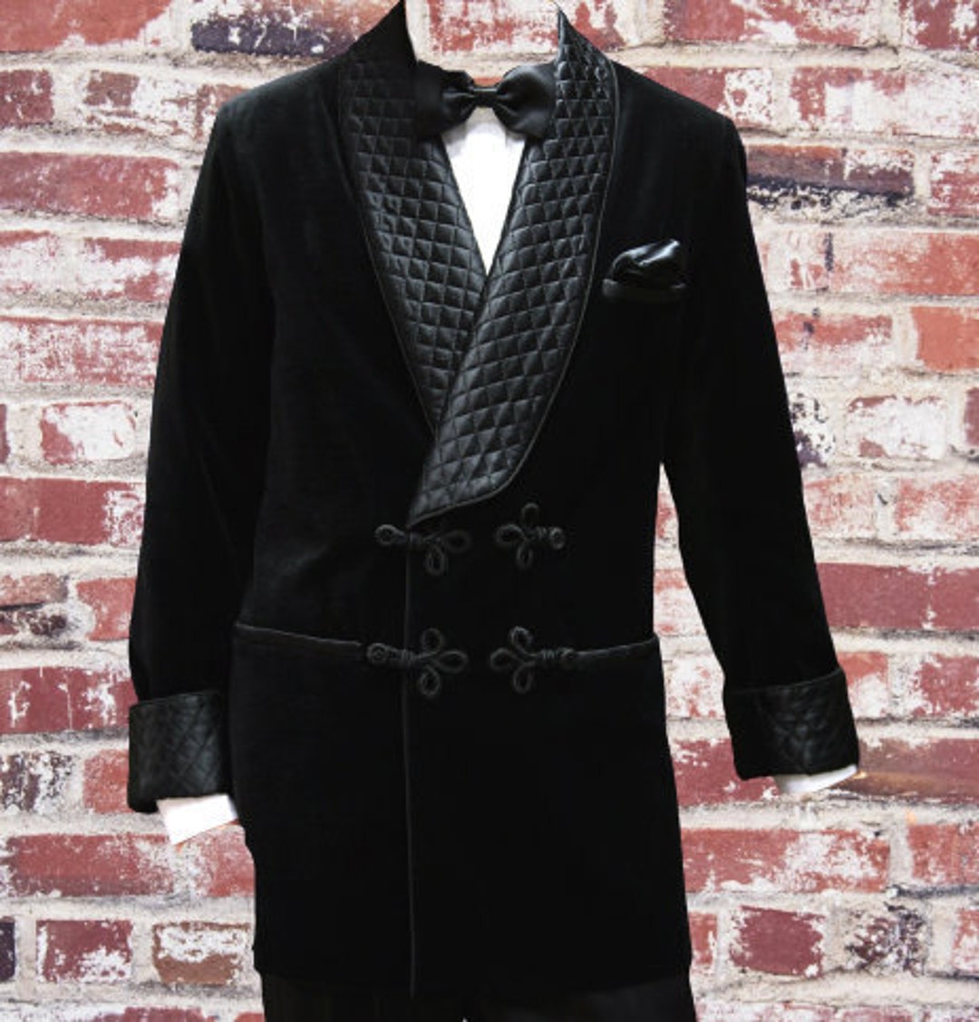 Mens Black Quilted Smoking Jackets Quilted Smoking Jackets Hosting ...