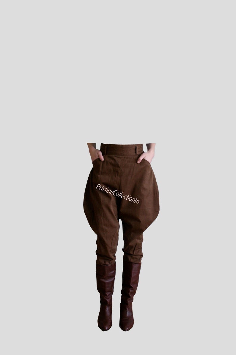 Womens Vintage Style Cotton Jodhpurs: Brown Horse Riding Breeches - Etsy