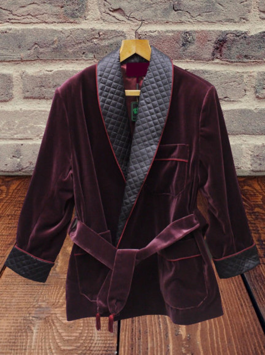 Men Smoking Jacket Dinner Smoking Jackets Quilted Silk Warm Luxury ...