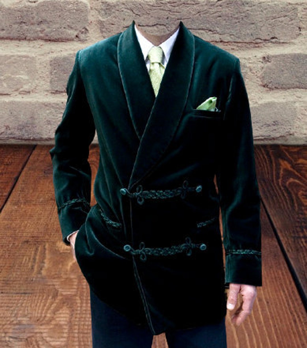 Men Smoking Jacket Green Velvet Smoking Jackets Coat Christmas Evening ...