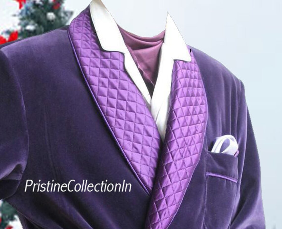 Mens Elegant Purple Smoking Jacket Host Christmas Party Wear - Etsy