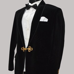 Men’s Black Velvet Smoking Jackets Groomsmen Dinner Party Wear Smoking ...