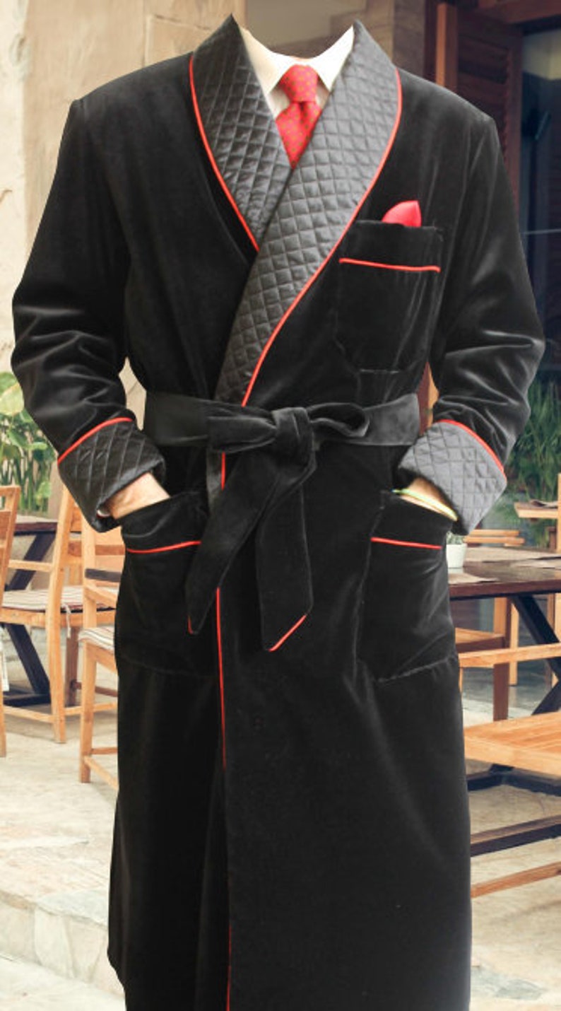 Mens Elegant Black Smoking Jacket Evening Wear Black Gown - Etsy