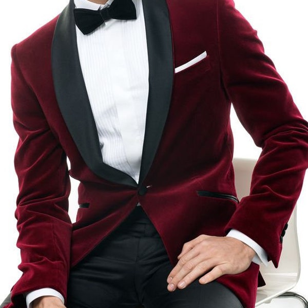 Tuxedo Maroon Jacket - Etsy