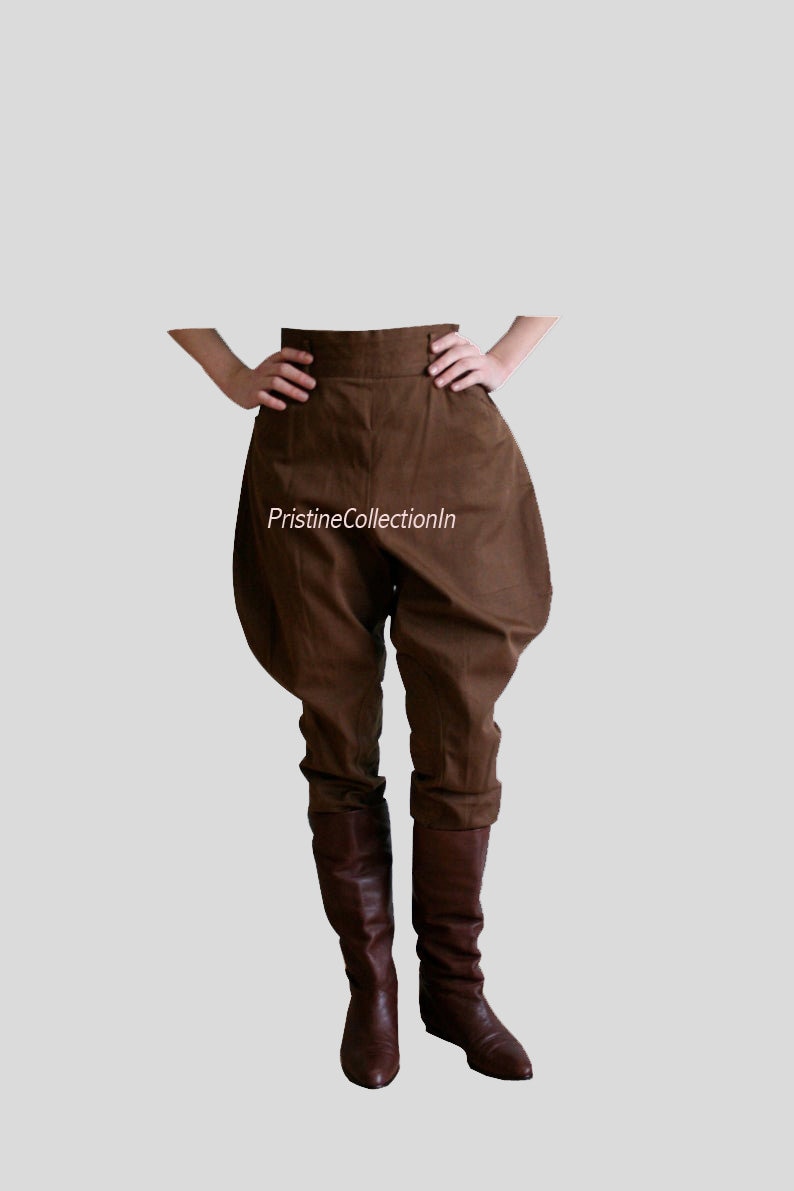 Womens Vintage Style Cotton Jodhpurs: Brown Horse Riding Breeches - Etsy