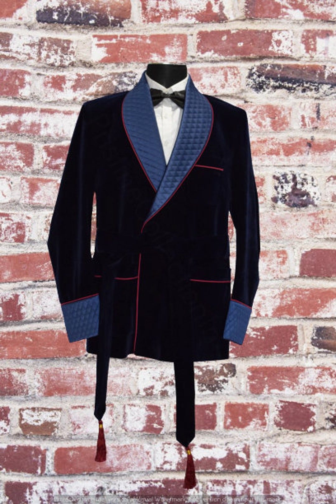 Mens Navy Blue Velvet Robes Smoking Jackets Navy Blue Smoking - Etsy