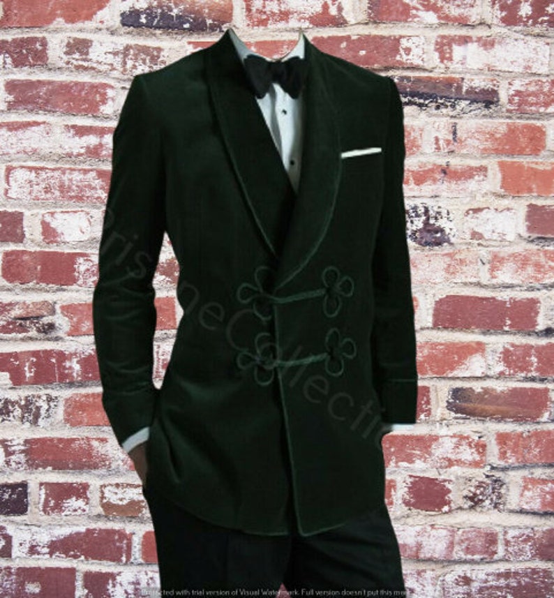 Men's Double Breasted Smoking Jackets Green Velvet Smoking | Etsy