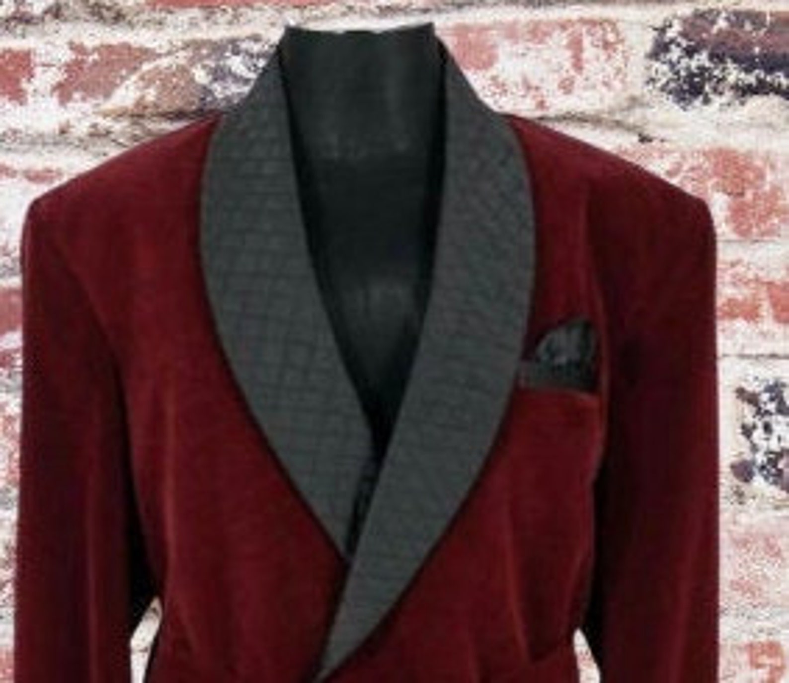 Mens Maroon Smoking Jacket Quilted Lapel Smoking Jacket Host - Etsy