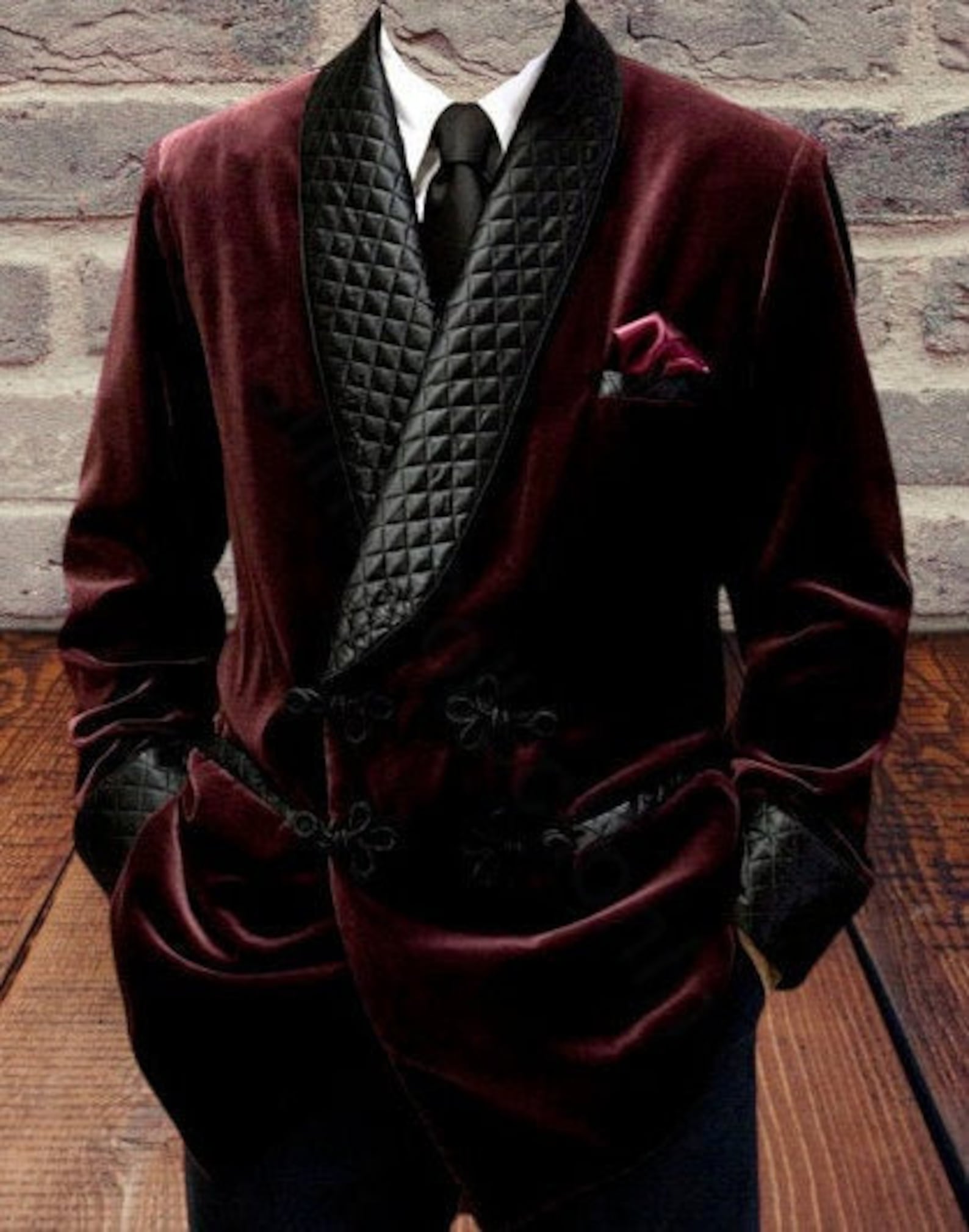 Mens Double Breasted Smoking Jacket Maroon Velvet Smoking Coats Evening ...