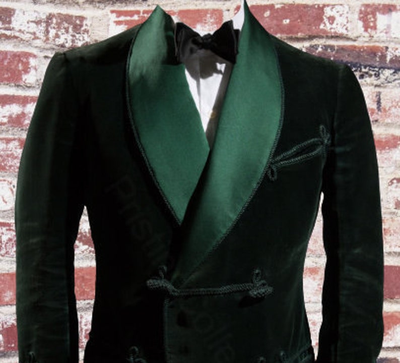Men's Elegant Vintage Green Velvet Smoking Jackets - Etsy
