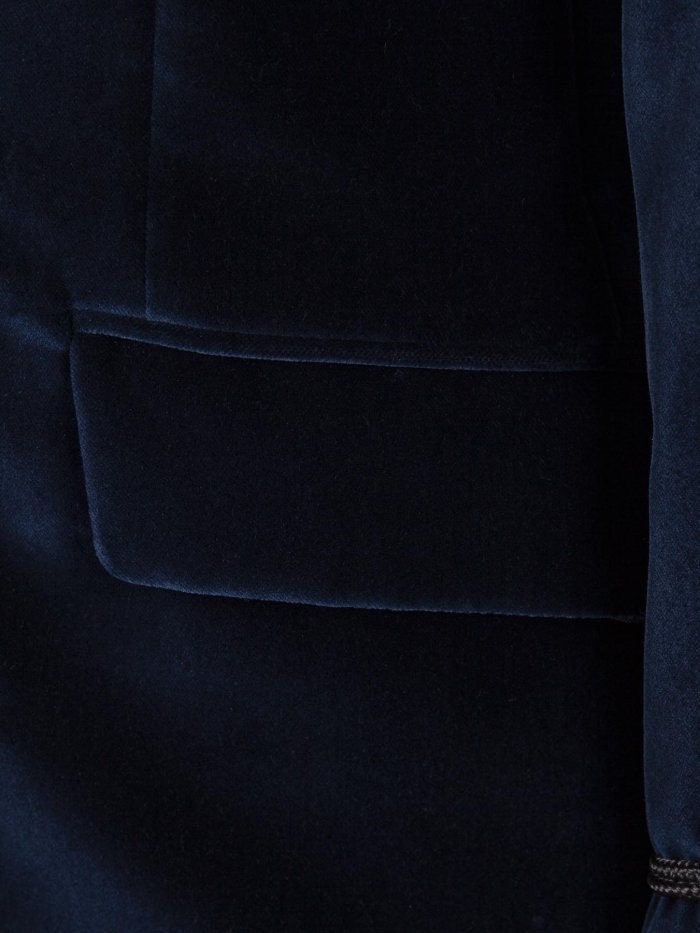 Mens Navy Blue Velvet Smoking Jacket, Double Breasted Evening Coat - Etsy