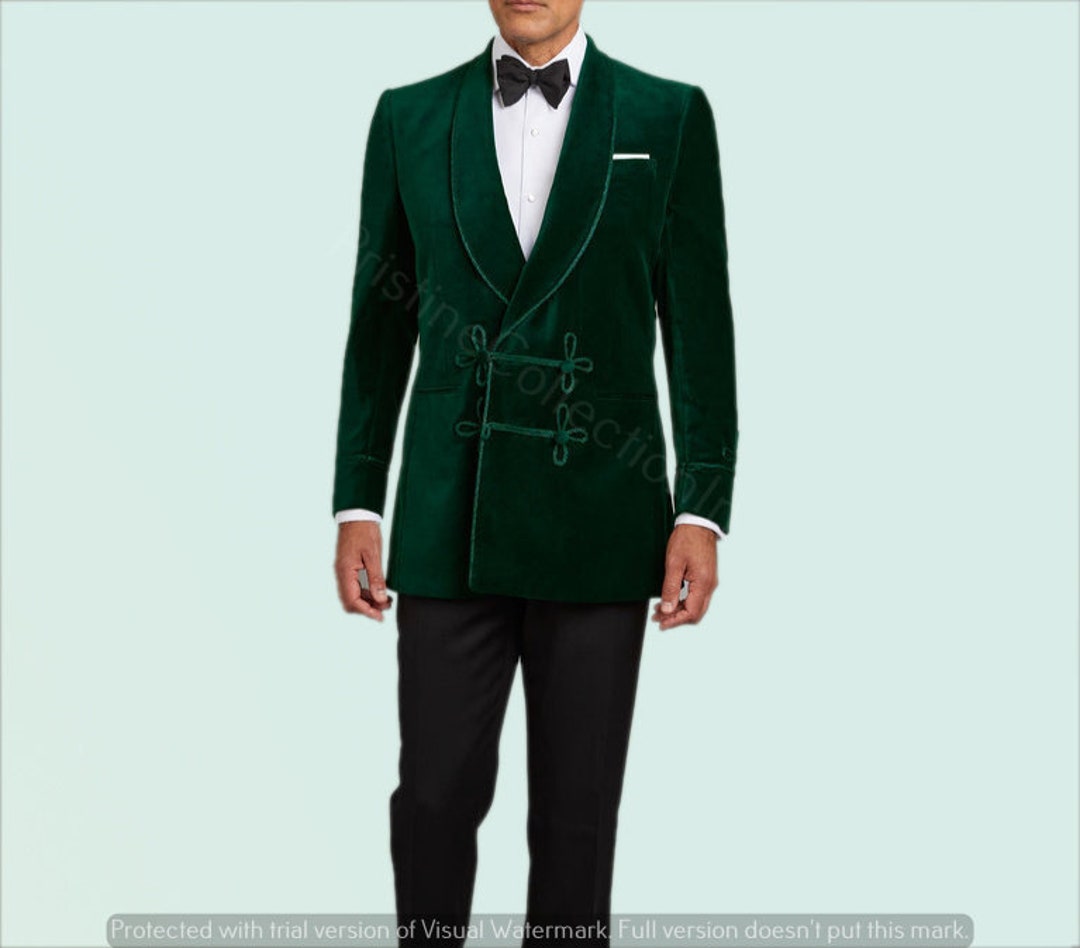 Men Smoking Jackets Green Smoking Jacket Dinner Party Wear Jackets Coat ...
