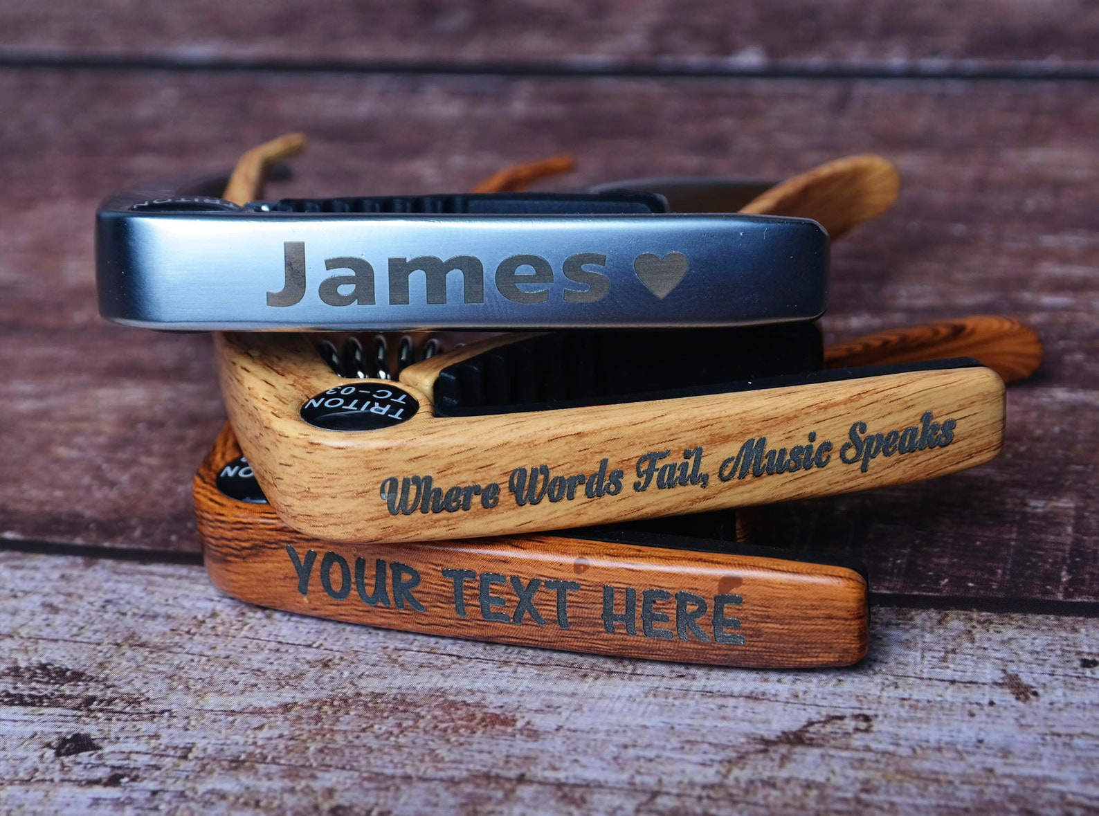 Personalized Guitar Capo, Custom Message, Valentines Gift, Birthday ...