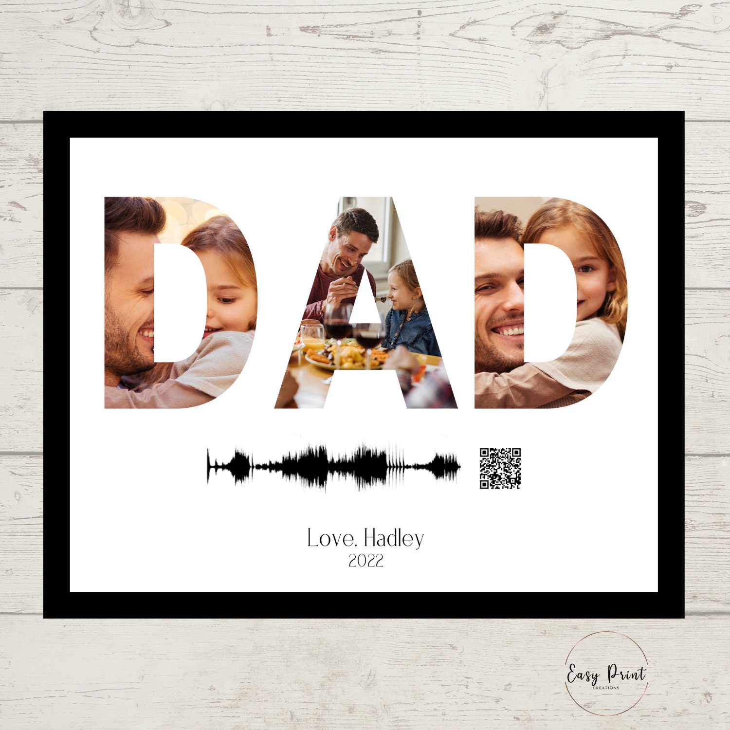Personalized DAD Photo Printable W/ Scannable Code-soundwave - Etsy