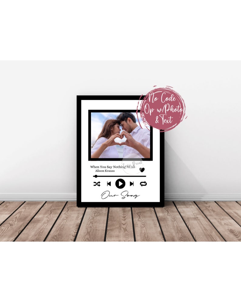 Music Frame-"our Song" Printable W/ Scannable Code-digital Download ...