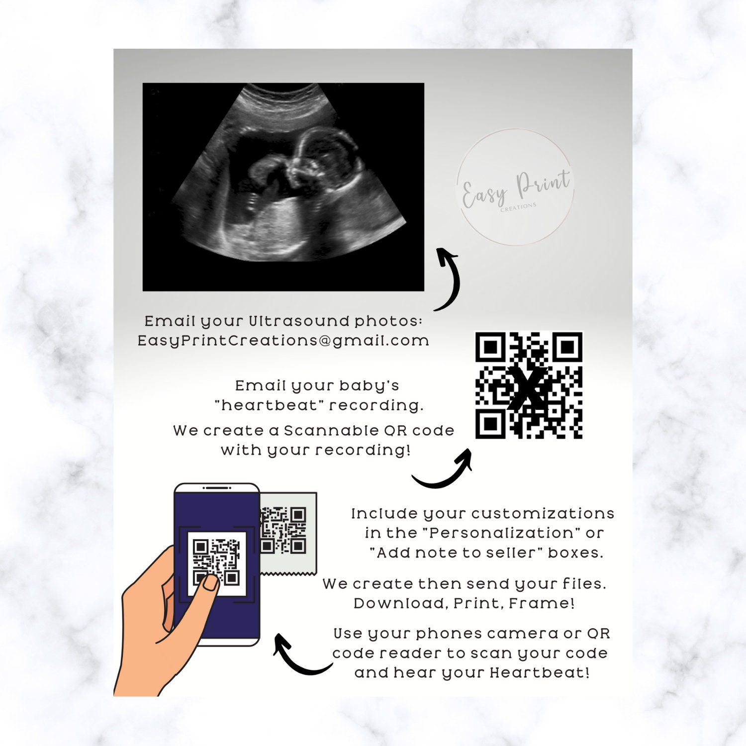 Custom Baby's First Heartbeat Printable-pregnancy - Etsy