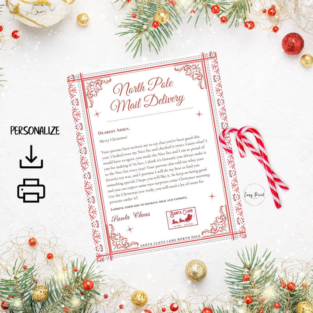 Personalized Printable Letter From Santa-custom Letter From - Etsy