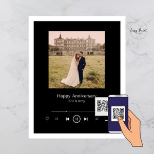 Personalized "music Frame Art" W/ Real Scannable QR Code-our Song ...