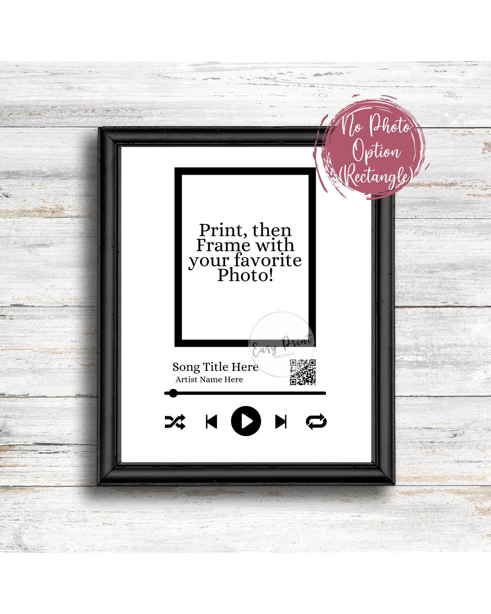Music Frame-"our Song" Printable W/ Scannable Code-digital Download ...
