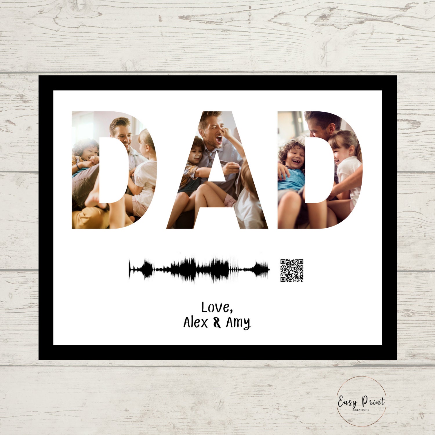 Personalized DAD Photo Printable W/ Scannable Code-soundwave - Etsy