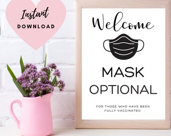 Mask Optional Printable - Etsy