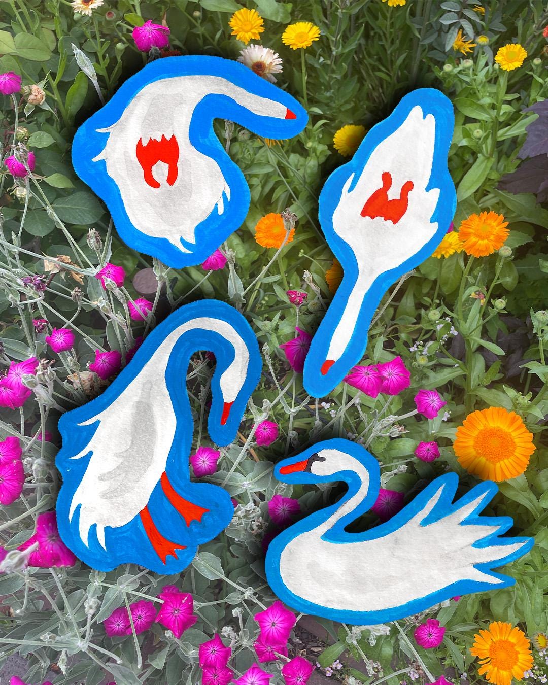 Swan Stickers - Etsy