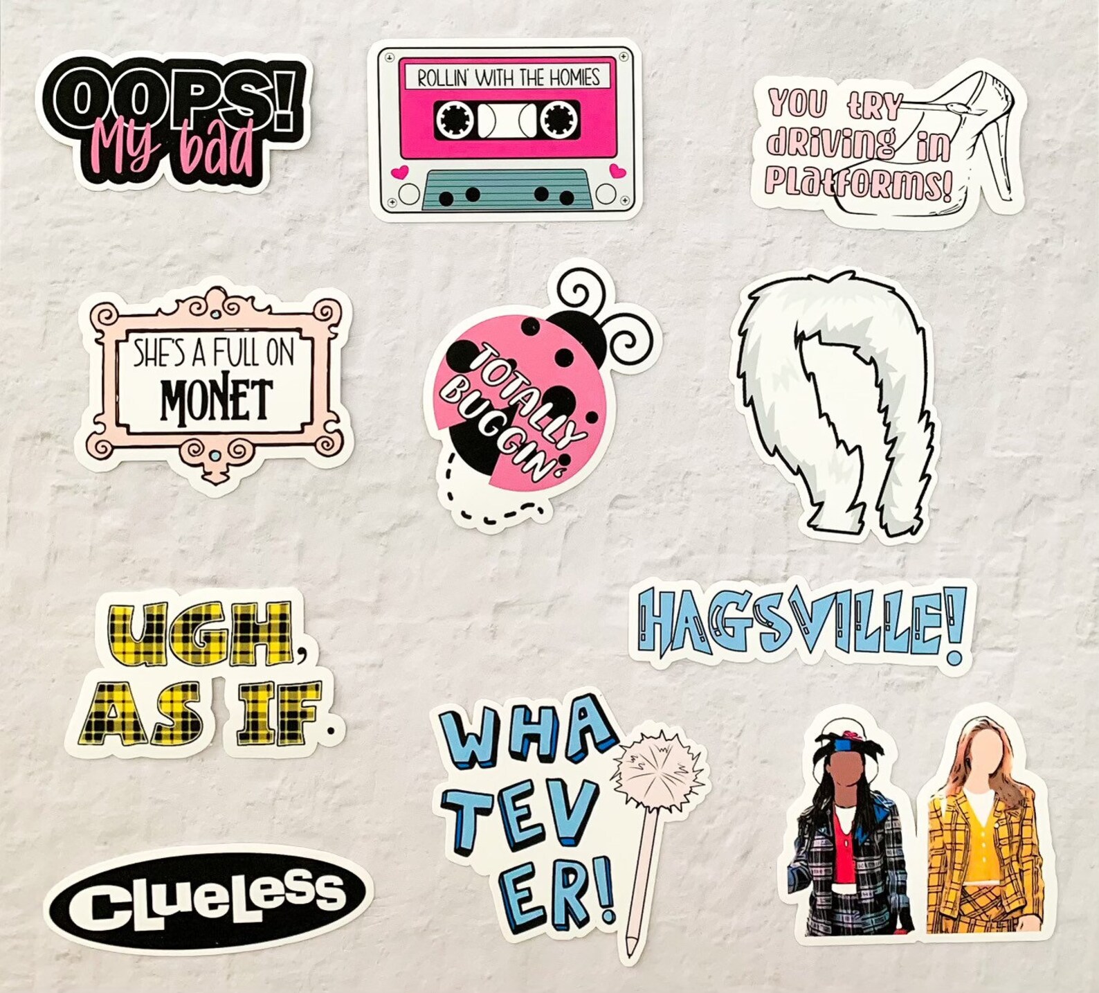 Clueless Sticker Set Cher Ugh as if Whatever l Hagsville | Etsy