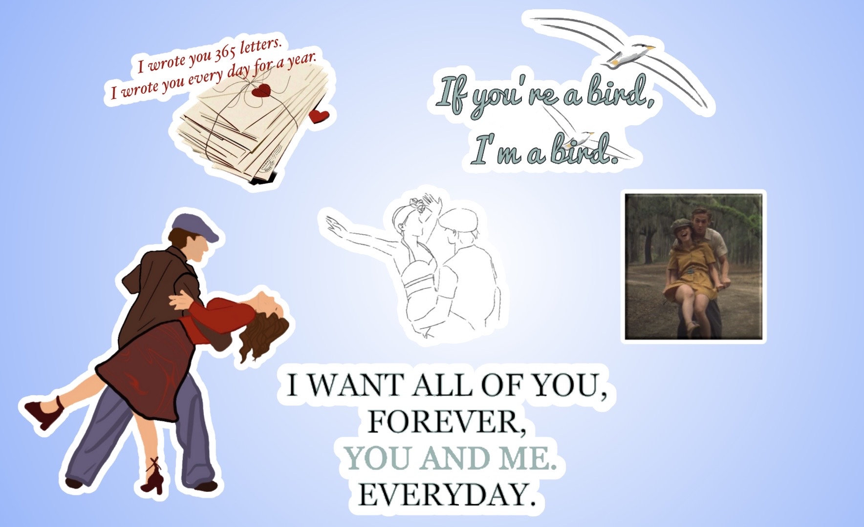The Notebook Sticker Set| Movie Set| Noah and Allie Stickers| If Your A ...
