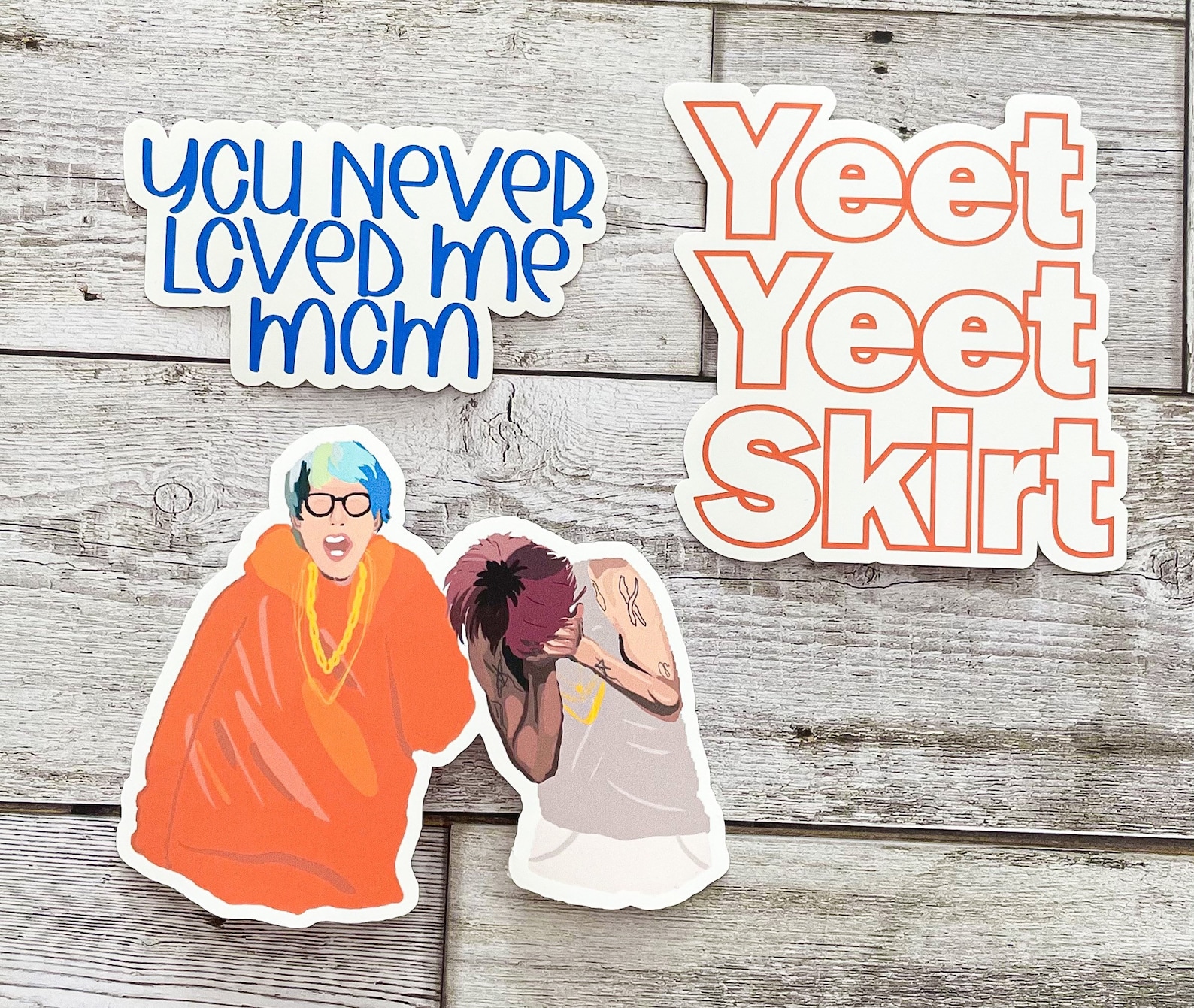 Timothee Chalamet & Pete Davidson Sticker Set | SNL | Yeet Yeet Skirt ...