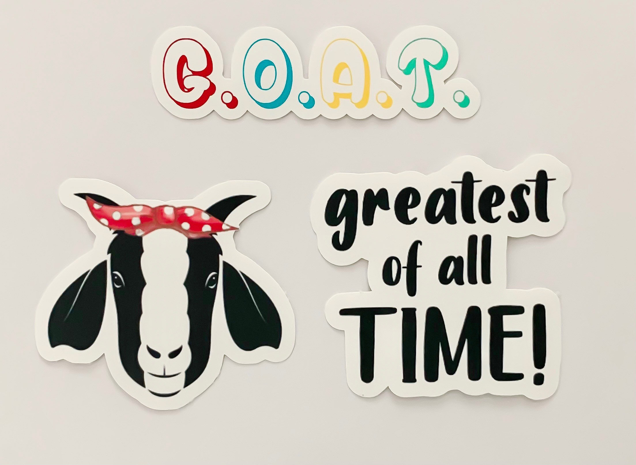 Goat Sticker Set | Greatest of All Time Sticker Set - Etsy