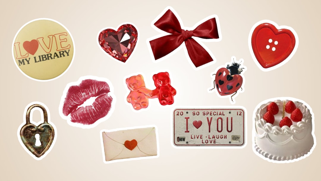 Red Aesthetic Sticker Set| Mixed Romantic Stickers| Junk Journal ...