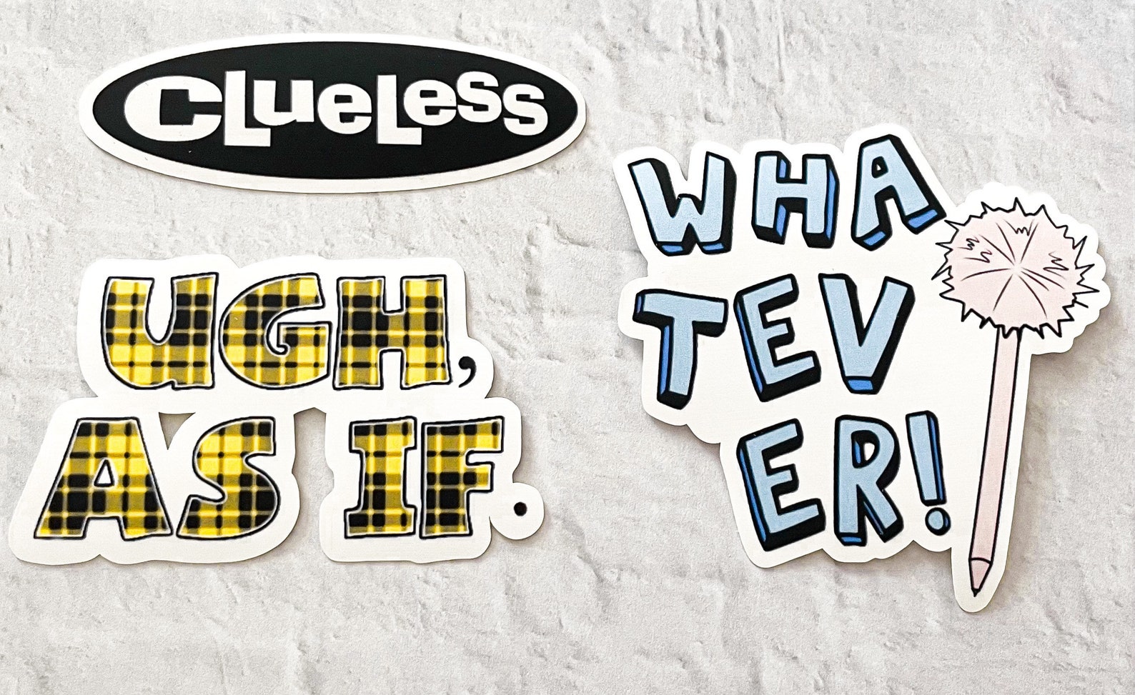 Clueless 3 Piece Sticker Set | Etsy
