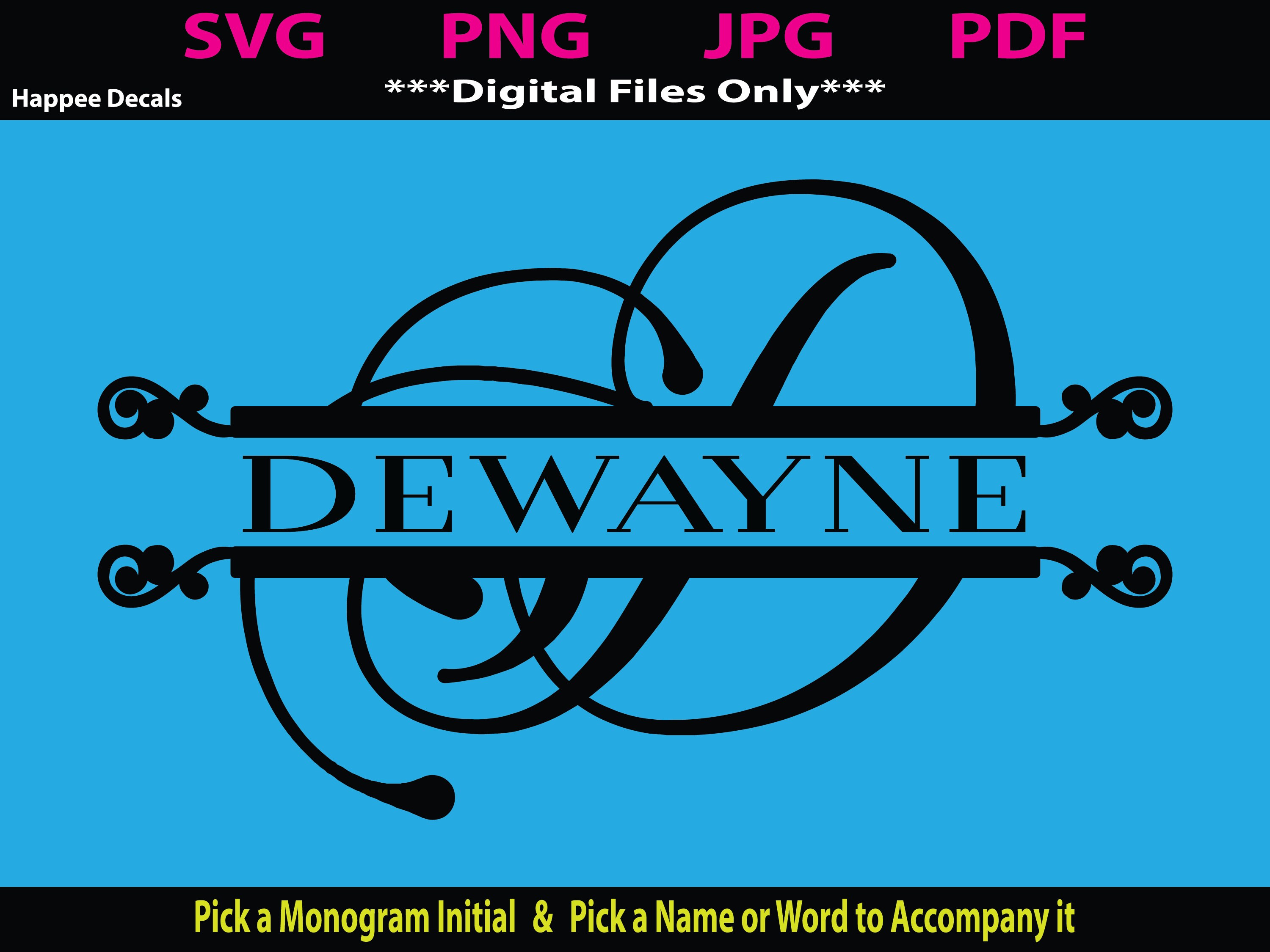 Personalized Monogram SVG Cutting File | Etsy