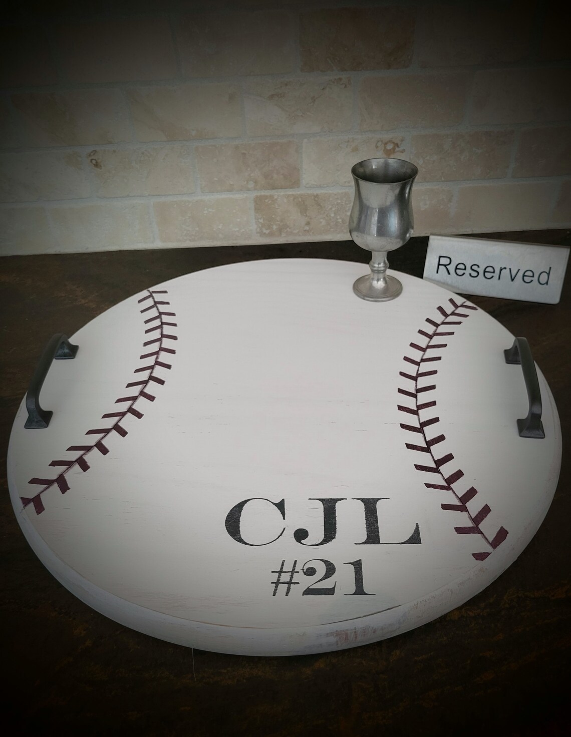 Personalized Serving Tray Baseball Wood Tray Baseball Lover - Etsy