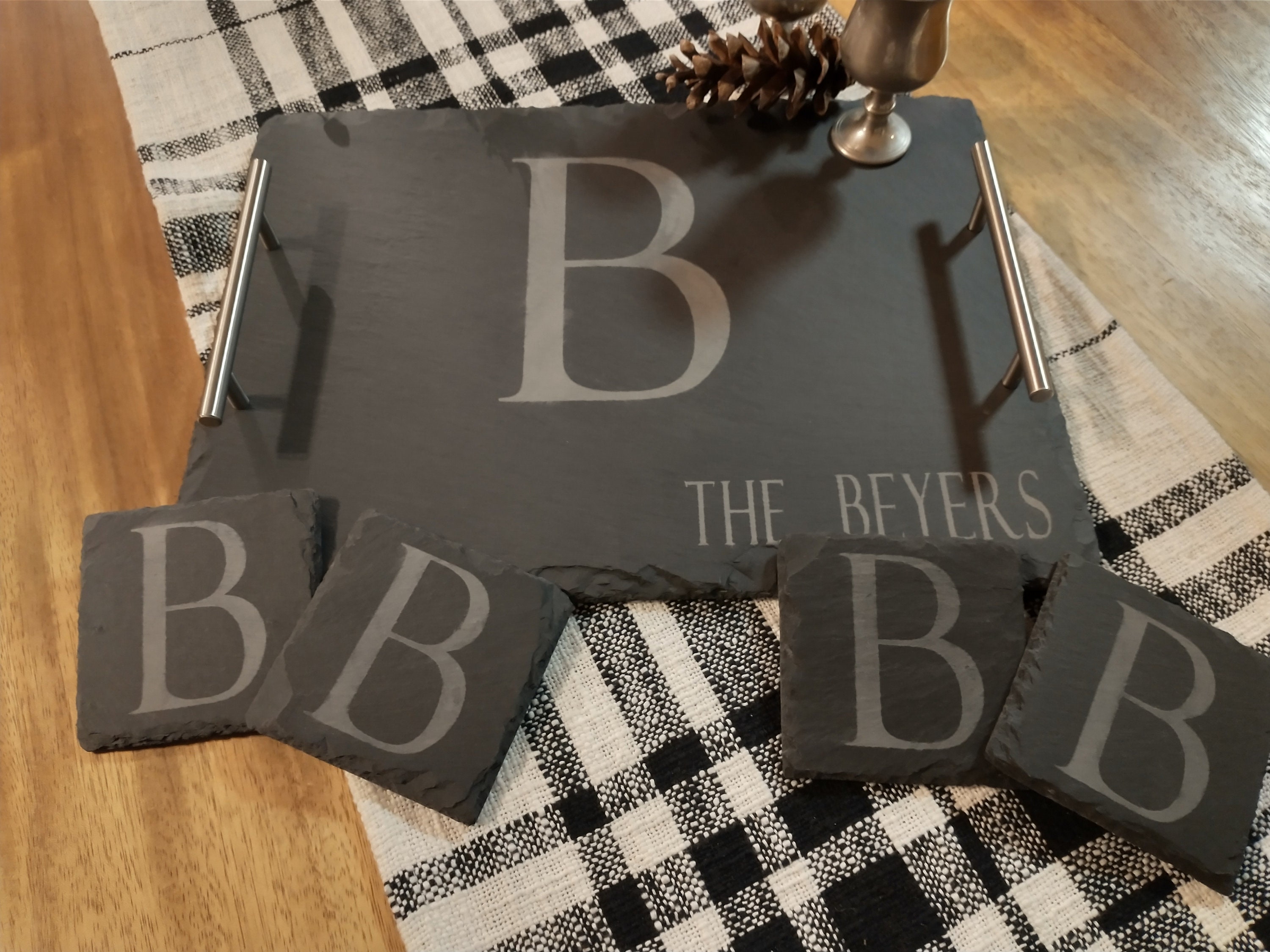 Personalized Slate Coasters Custom Etched Coasters Slate | Etsy