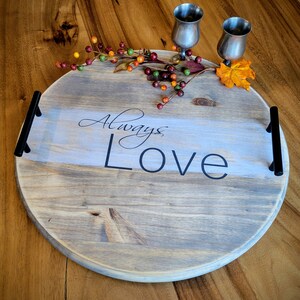 Personalized Wood Serving Tray, Round Charcuterie Board, Custom Wedding ...