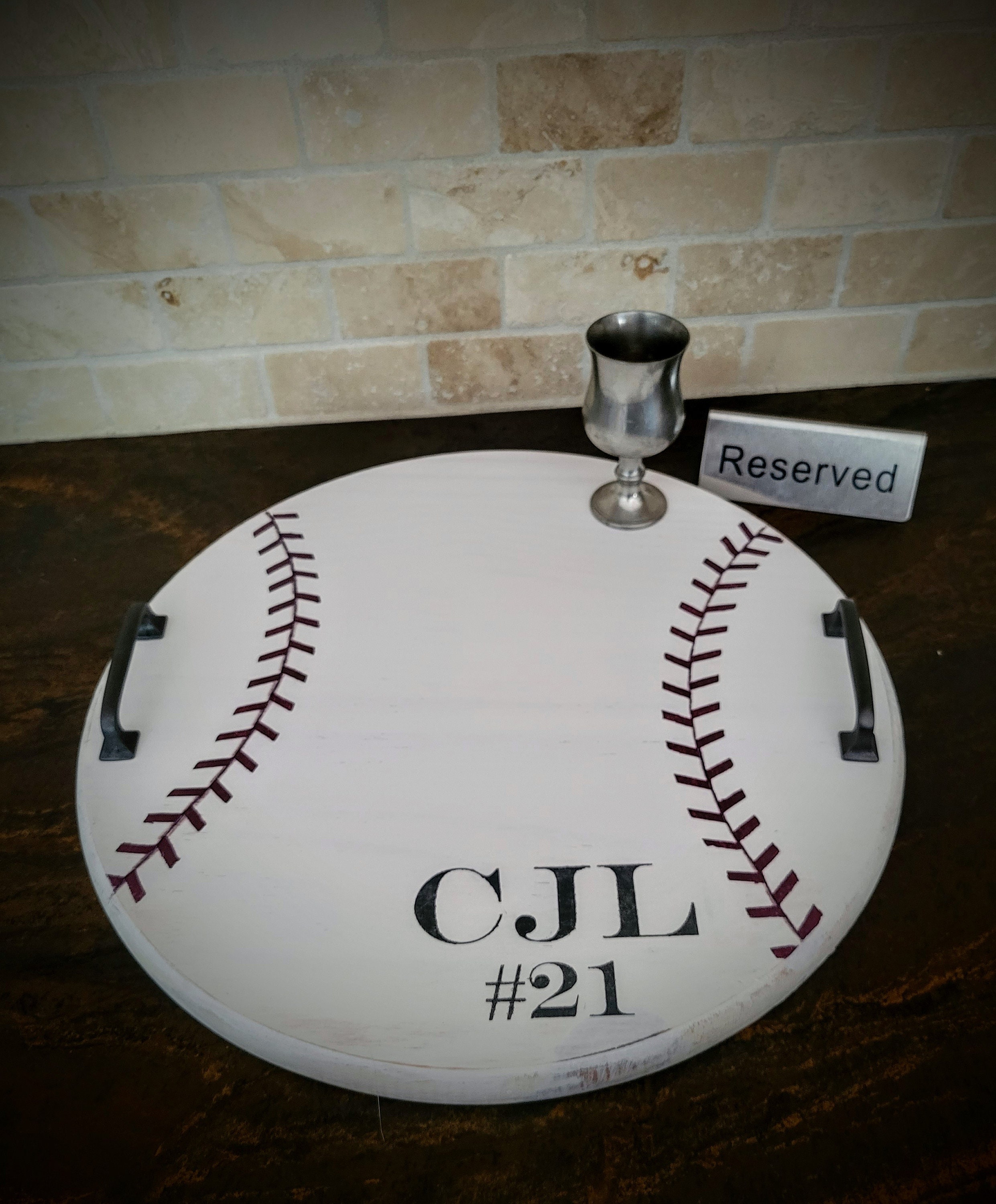 Personalized Serving Tray Baseball Wood Tray Baseball Lover - Etsy