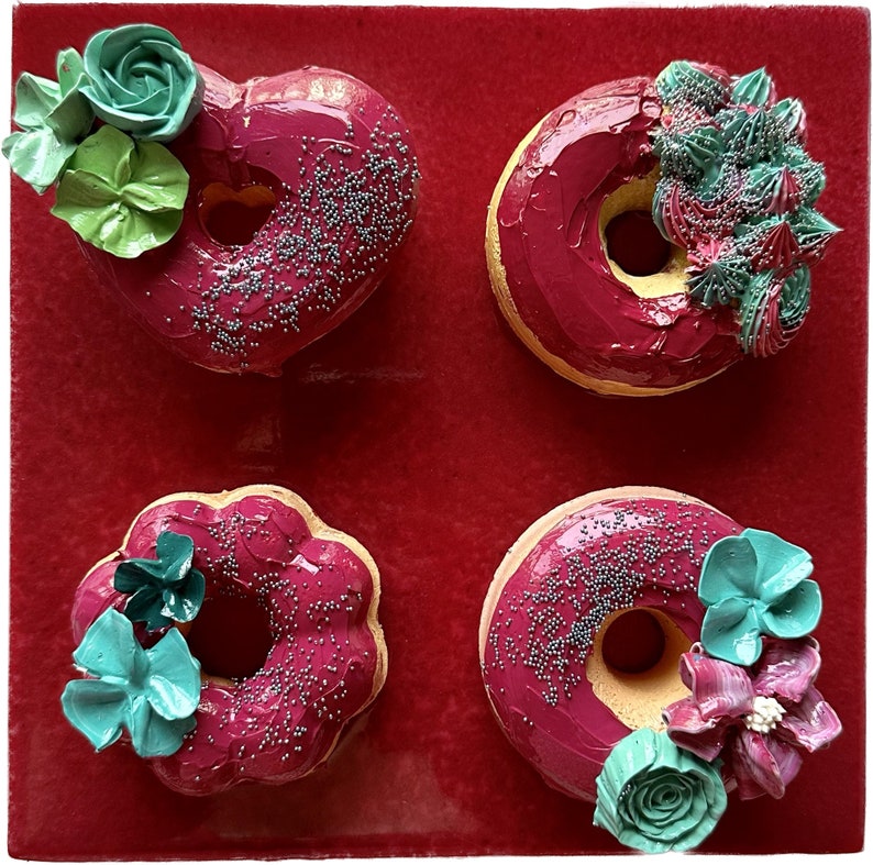 Floral Donut Wall Decor 3D Fake Food Art Jelly Donut Prop - Etsy
