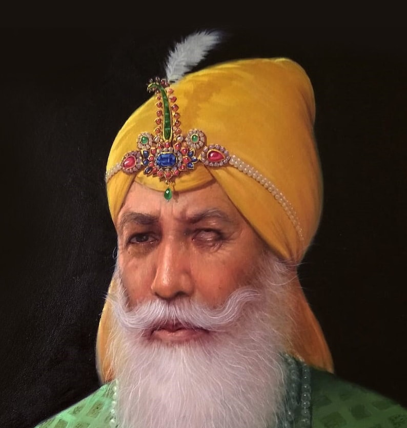 Maharaja Ranjit Singh Original Oil Painting and Prints Available | Sikh Art | Guru Nanak Dev Ji ...