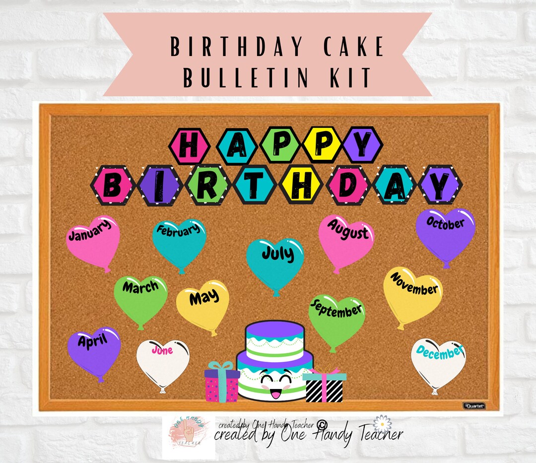 Birthday Bulletin, Happy Birthday, Bulletin Board Kit, Brights Bulletin ...