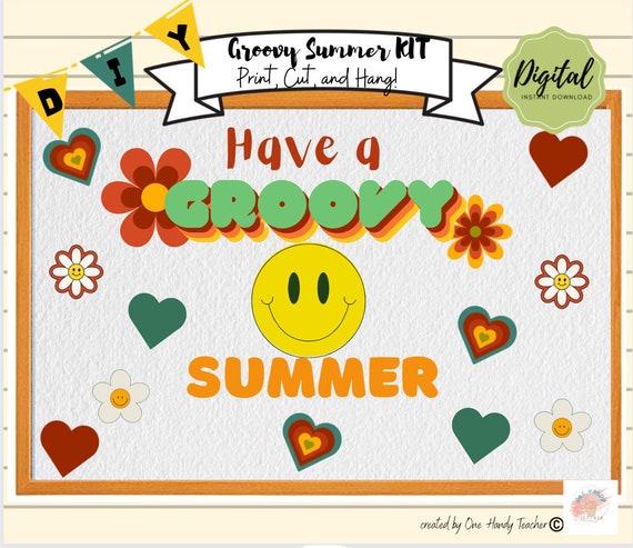 Retro Bulletin Groovy Bulletin Bulletin Board Kit Back to - Etsy