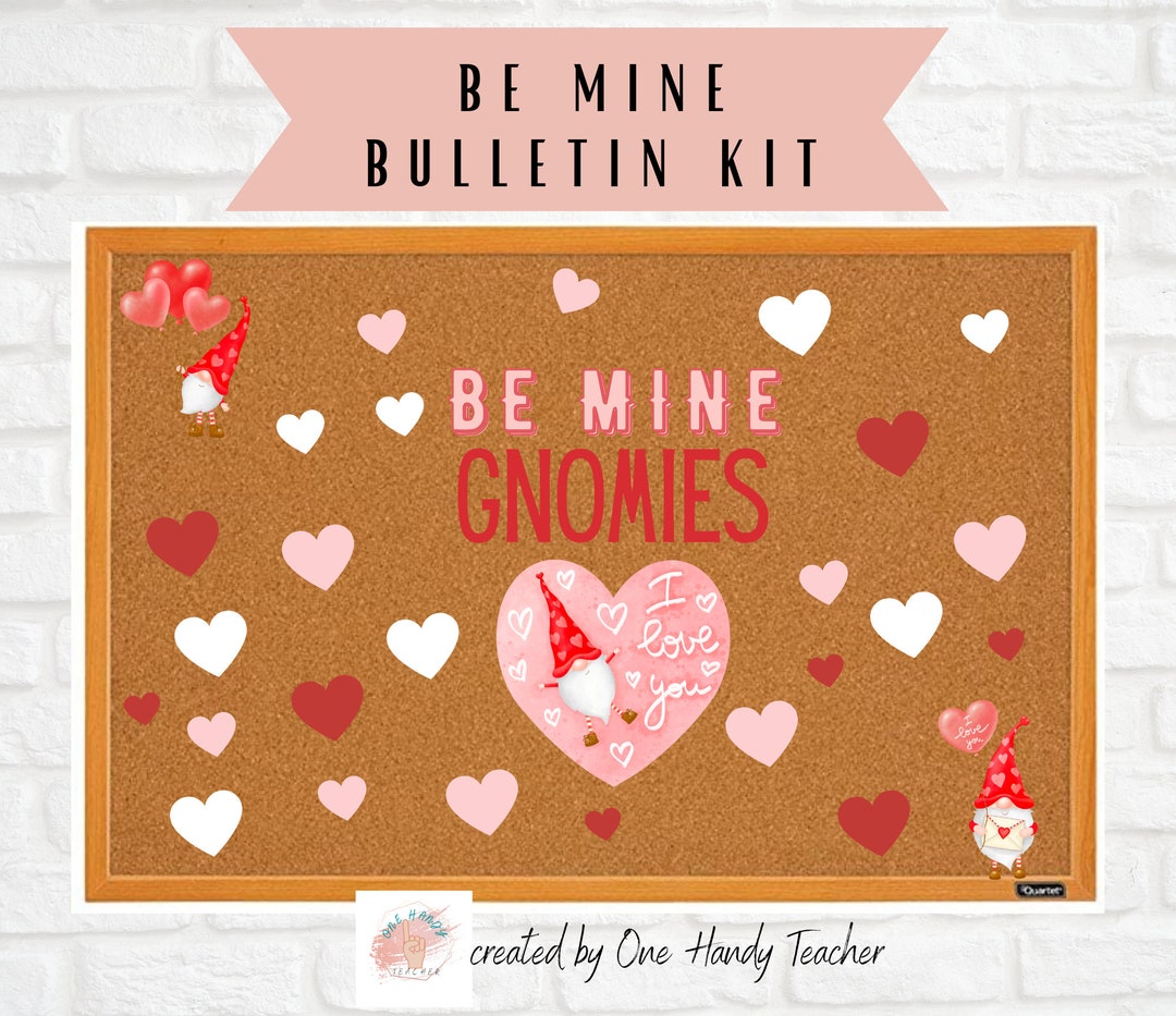 Valentine's Day Bulletin, Gnome Bulletin, Bulletin Board Kit, February ...