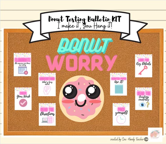 Donut Bulletin Doughnuts Bulletin Test Taking Posters - Etsy