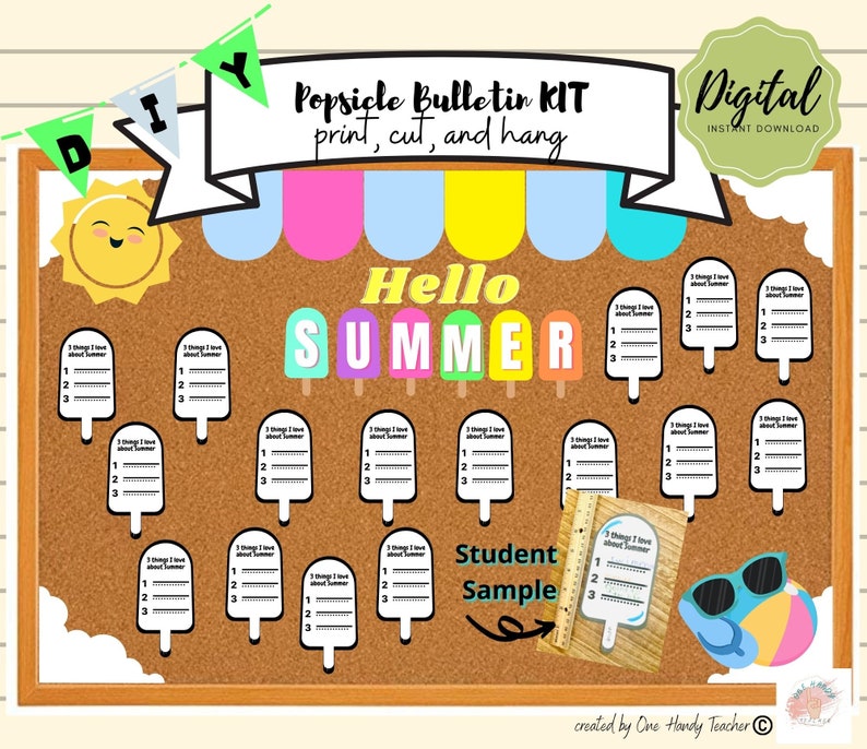Summer Bulletin Interactive Bulletin Bulletin Board Kitend - Etsy