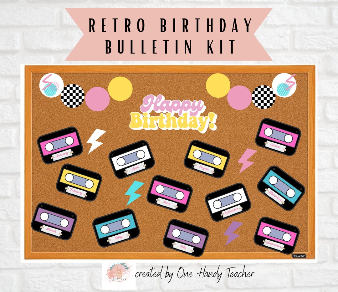 Retro, Groovy, Happy Birthday Bulletin, Bulletin Board Set, Back to ...