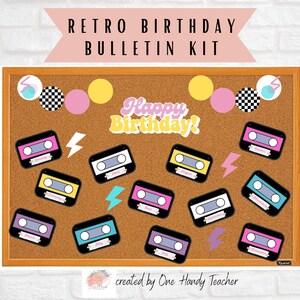 Retro, Groovy, Happy Birthday Bulletin, Bulletin Board Set, Back to ...