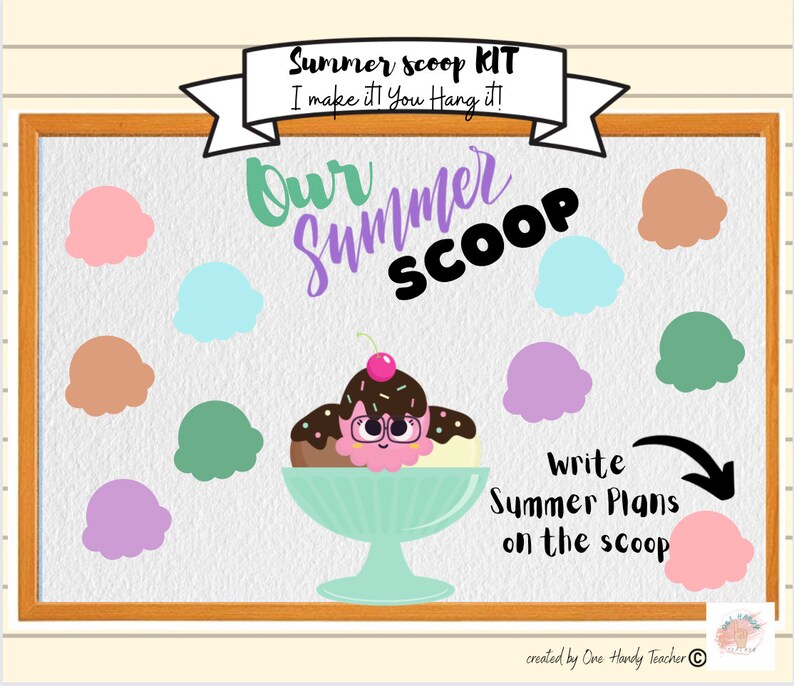 Ice Cream Bulletin Summer Bulletin Bulletin Board Set Back - Etsy