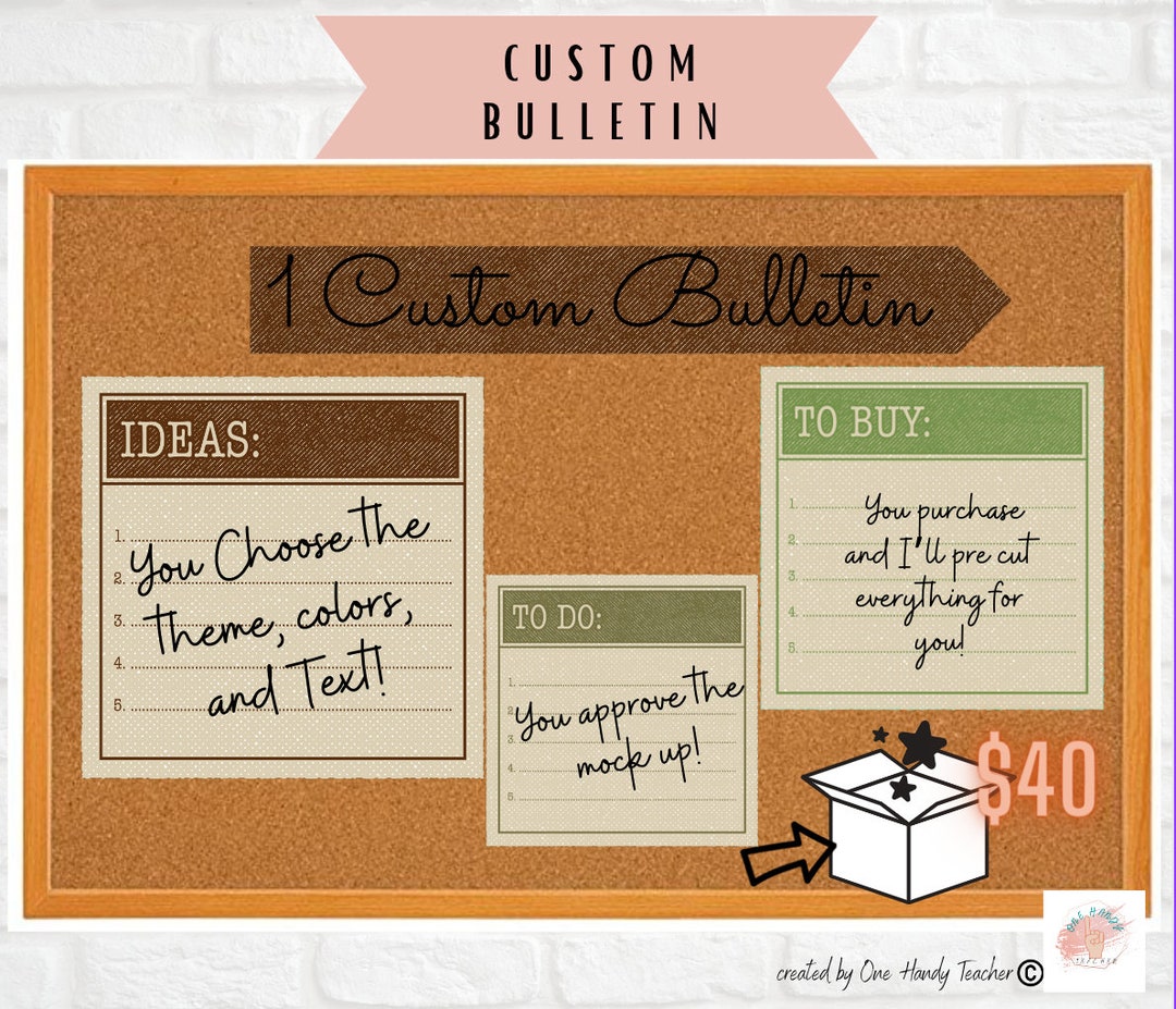 Custom Bulletin, Classroom Decor, Office Bulletin, Bulletin Board Kit ...