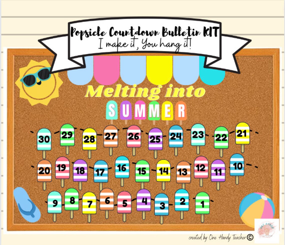 Summer Bulletin Popsicle Bulletin Bulletin Board Kit - Etsy