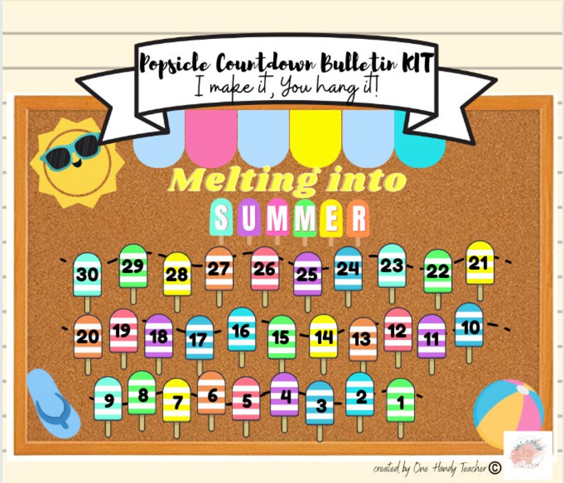 Summer Bulletin Popsicle Bulletin Bulletin Board Kit - Etsy